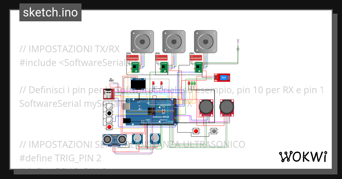 Scanner 3D con Menù OLED e Pulsanti - Wokwi ESP32, STM32, Arduino Simulator