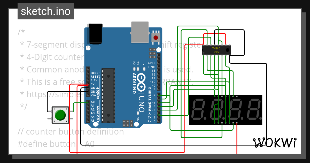 7 seg 4 digit - Wokwi ESP32, STM32, Arduino Simulator