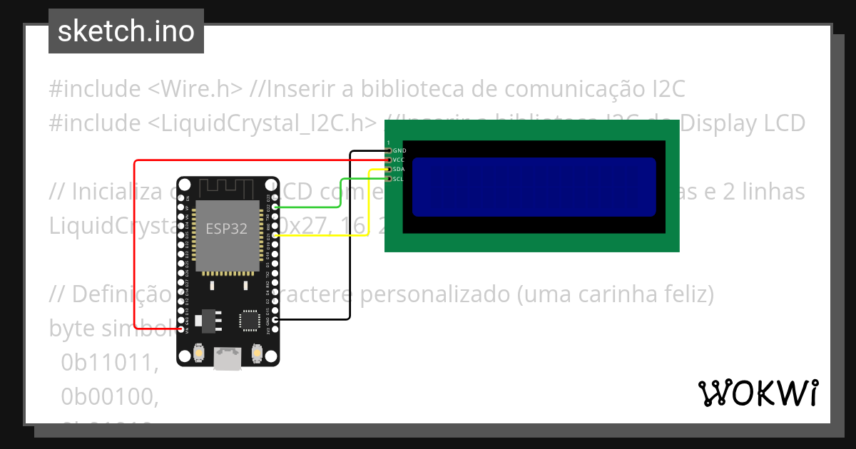 LCD com I2C no ESP32 Copy - Wokwi ESP32, STM32, Arduino Simulator