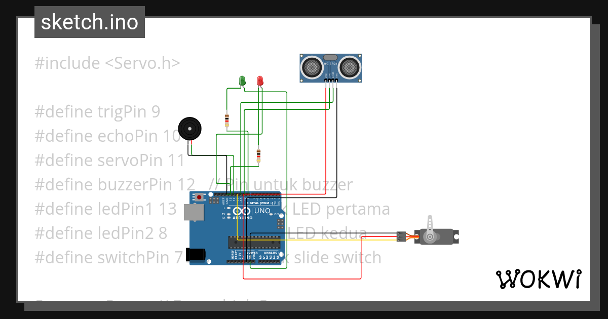 projec sistem radar - Wokwi ESP32, STM32, Arduino Simulator