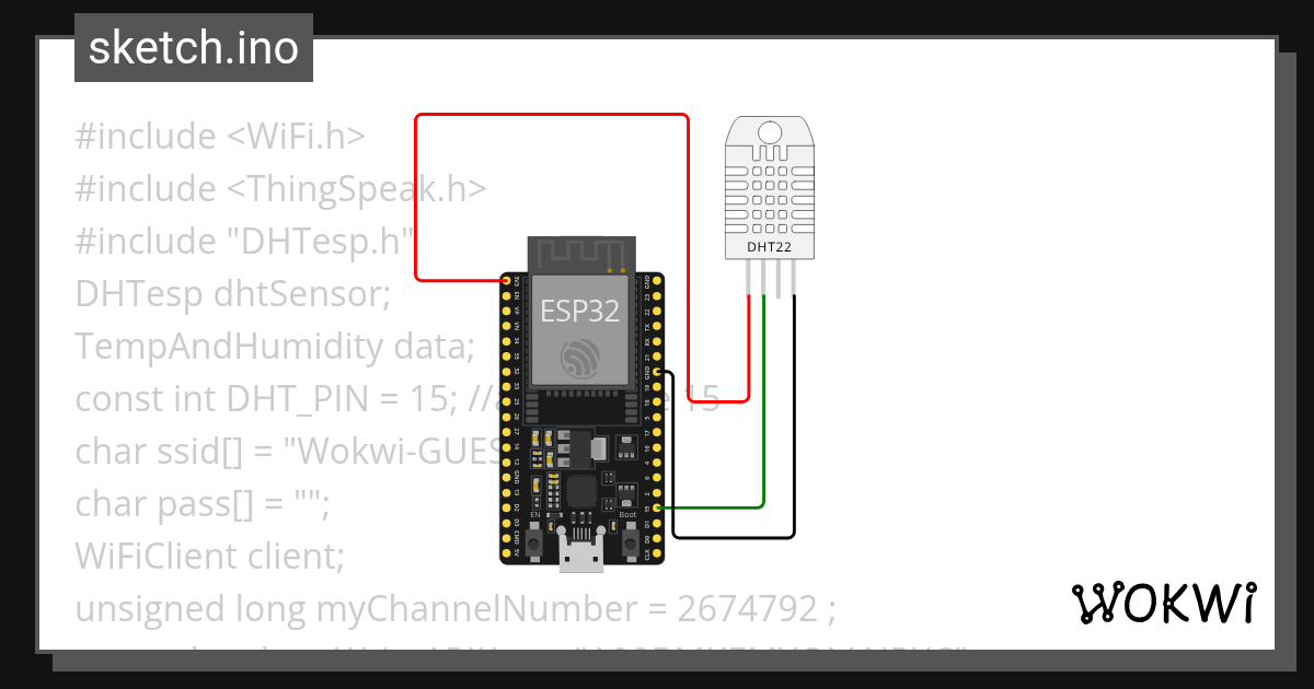 thingspeak - Wokwi ESP32, STM32, Arduino Simulator