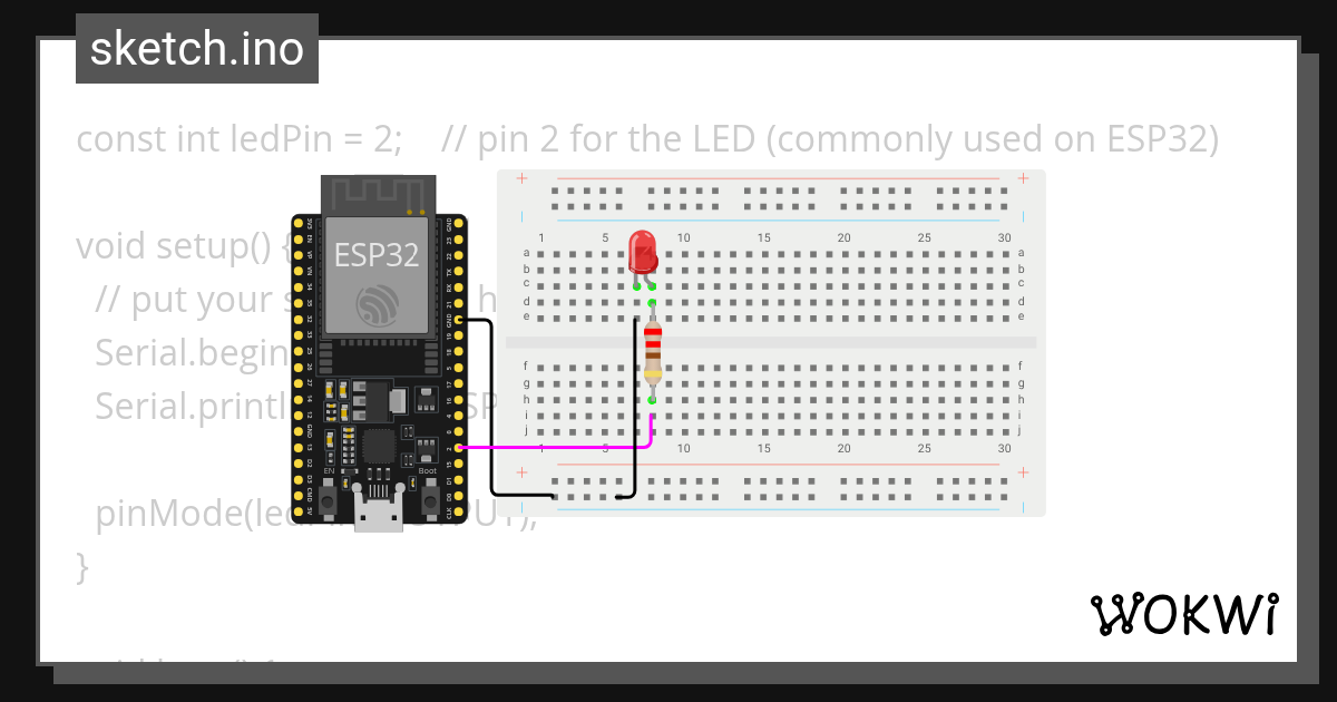 light the led project - Wokwi ESP32, STM32, Arduino Simulator