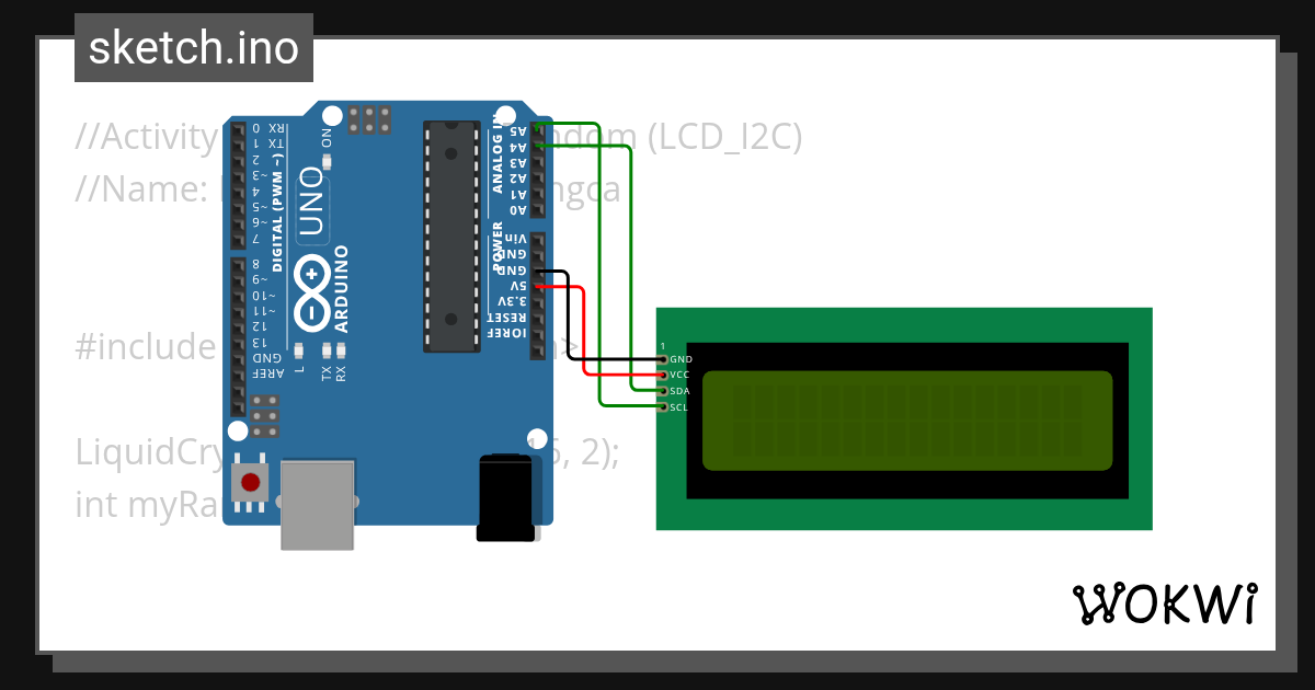 Activity 3: Switch Case | Random (LCD_I2C) - Wokwi ESP32, STM32, Arduino Simulator