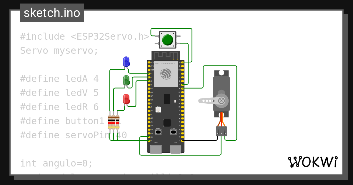 Servo Y Leds Wokwi Esp32 Stm32 Arduino Simulator 0237