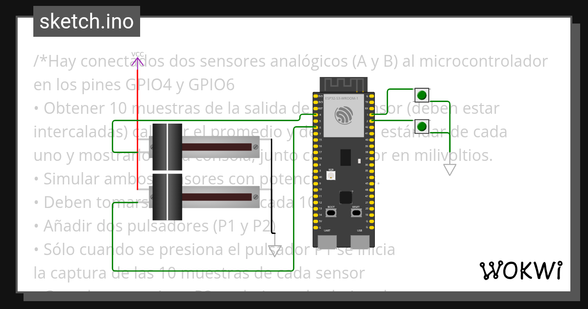 ADC - POTENCIOMETROS-PULSADORES - Wokwi ESP32, STM32, Arduino Simulator