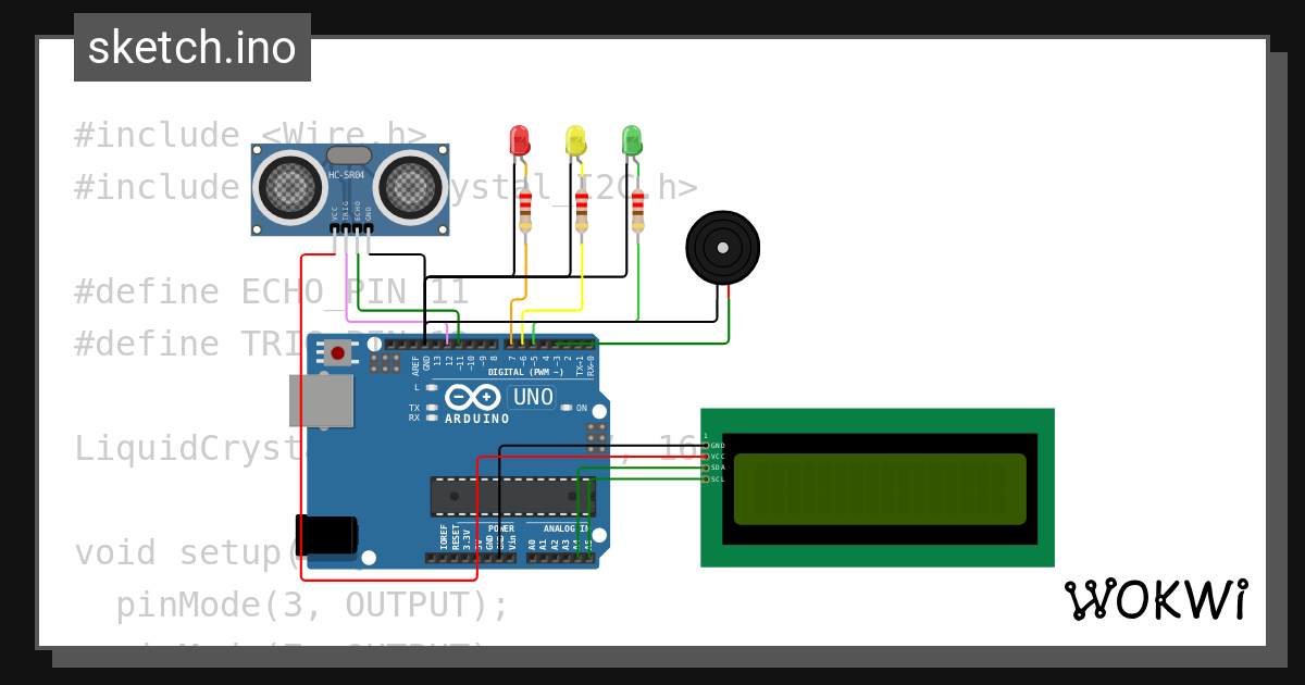 Lcd3 Ledultrasonik Buzzersistem Embeddedtmj 3a Wokwi Esp32 Stm32 Arduino Simulator 