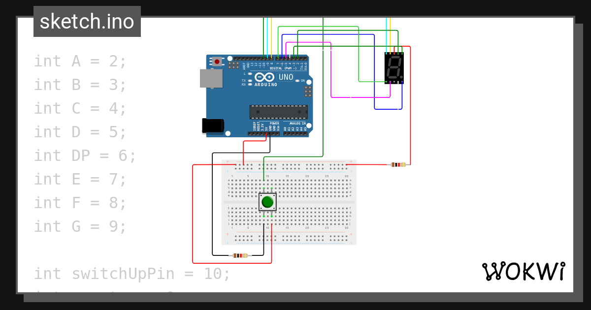 Seven Segment Wokwi Esp32 Stm32 Arduino Simulator 2765