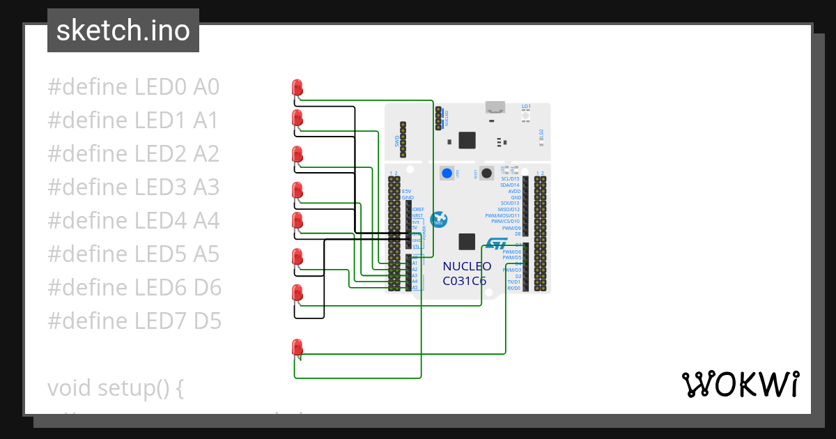 0007_KnightRider - Wokwi ESP32, STM32, Arduino Simulator