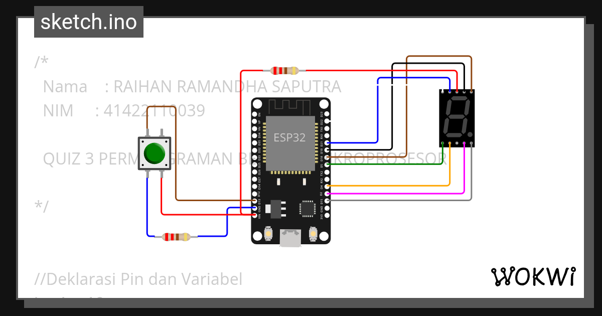 FORUM 3_RAIHAN RAMANDHA SAPUTRA - Wokwi ESP32, STM32, Arduino Simulator