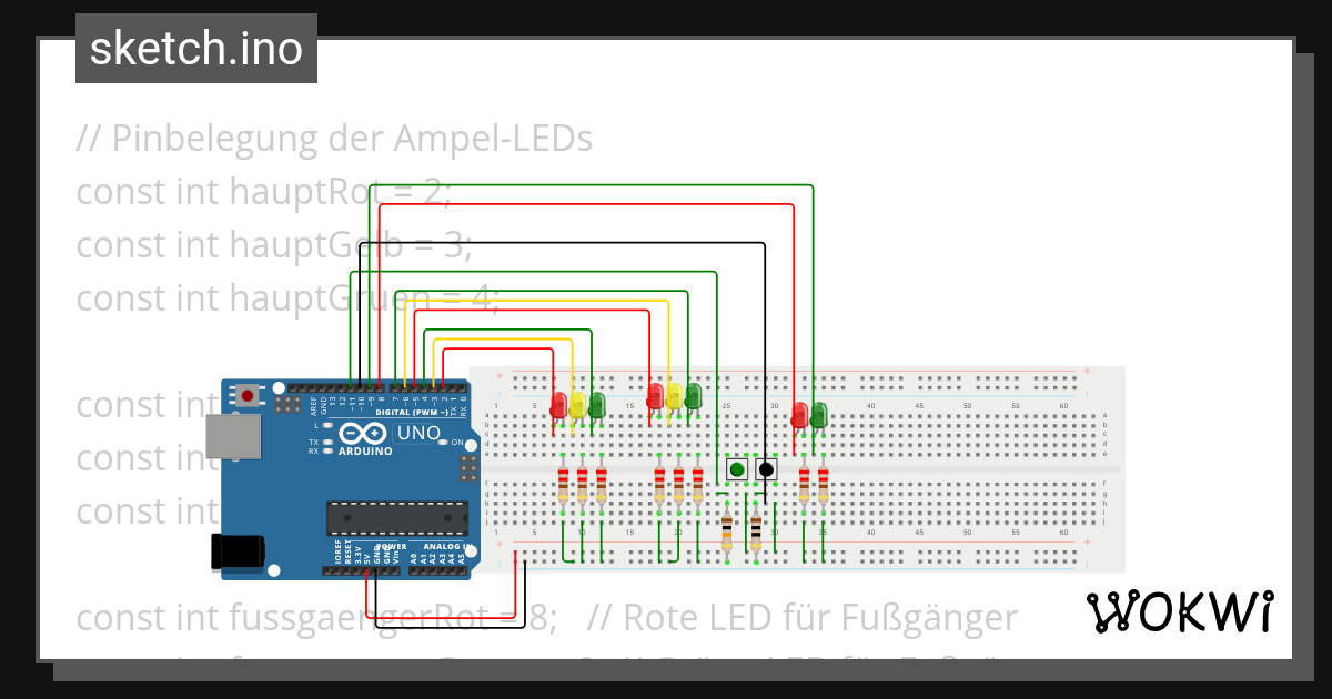 Led blinken lassen - Wokwi ESP32, STM32, Arduino Simulator
