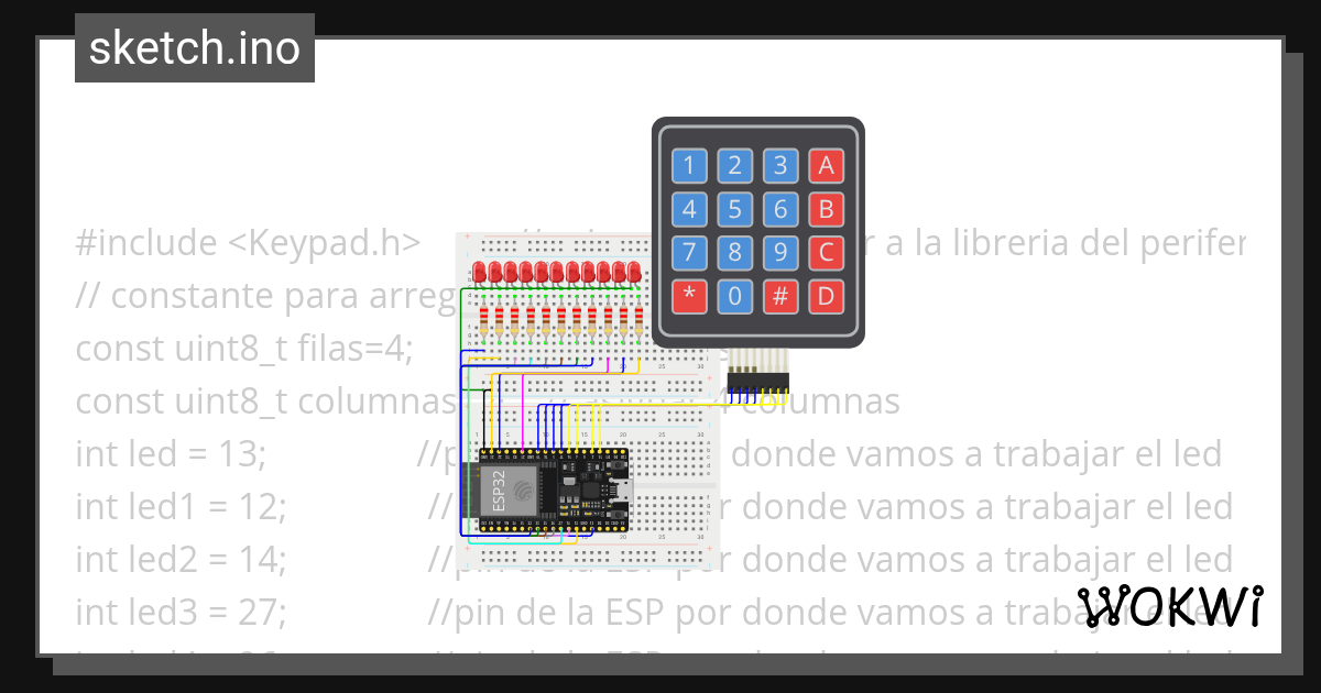 led en secuencia - Wokwi ESP32, STM32, Arduino Simulator