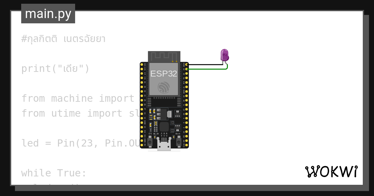 งานที่่กุลกิตติ เนตรฉัยยา Wokwi Esp32 Stm32 Arduino Simulator