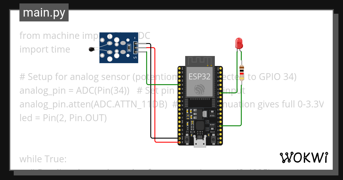Ex_02_PY_Analog_Sensor - Wokwi ESP32, STM32, Arduino Simulator