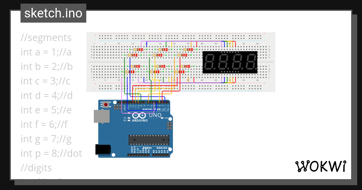latihan 4 pola - Wokwi ESP32, STM32, Arduino Simulator