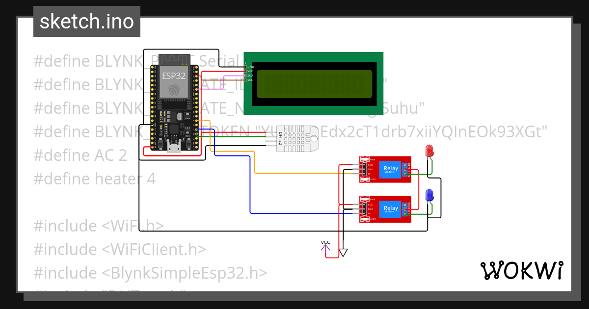 pengkondisi suhu dan kelembaban - Wokwi ESP32, STM32, Arduino Simulator