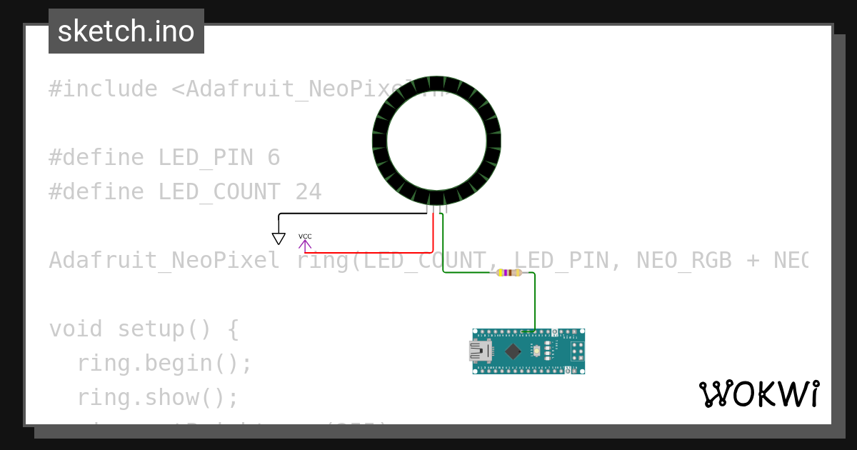 24 Neopixel Wokwi Esp32 Stm32 Arduino Simulator 3475