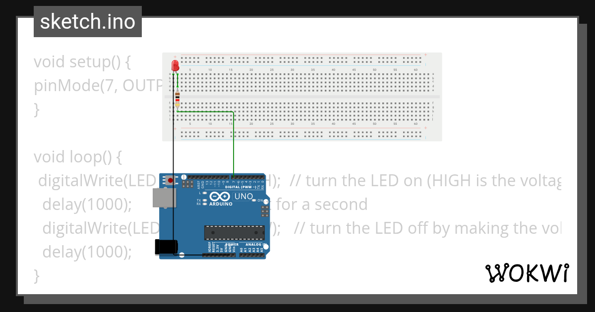 turn_the_led_on - Wokwi ESP32, STM32, Arduino Simulator