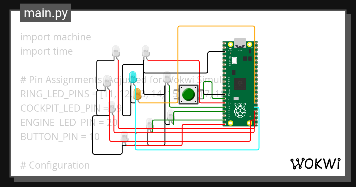 LED AGS TEST - Wokwi ESP32, STM32, Arduino Simulator