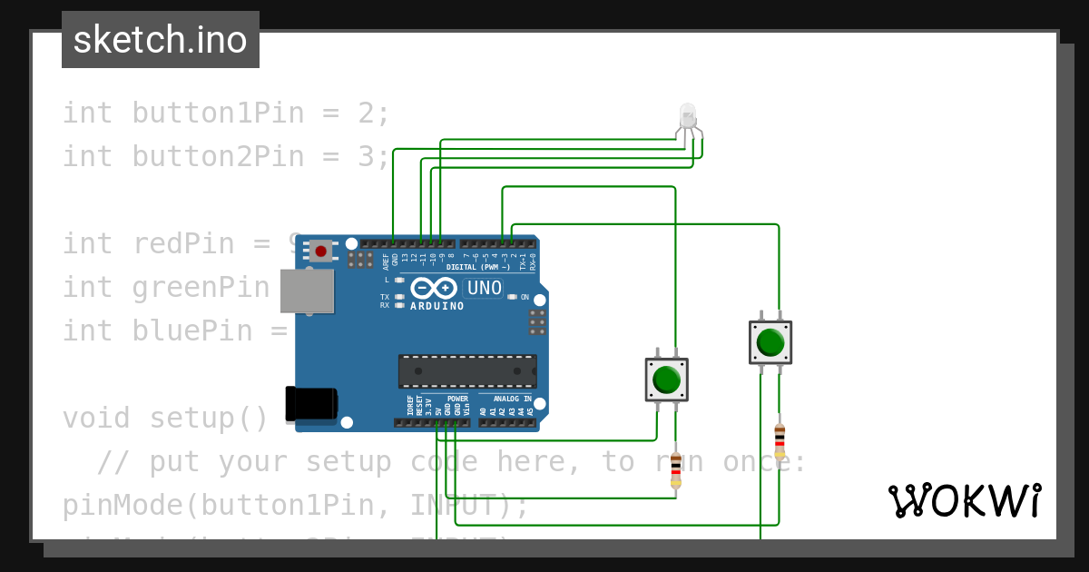 2 кнопка Rgb Wokwi Esp32 Stm32 Arduino Simulator 7823