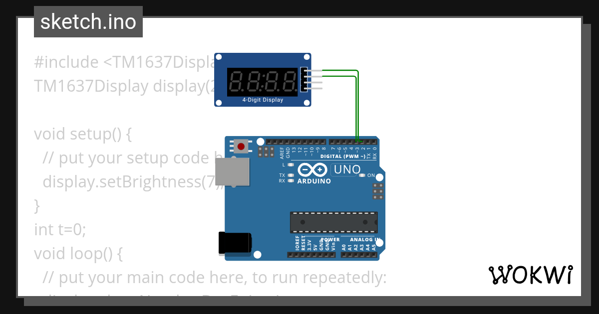 TM1637예제1 - Wokwi ESP32, STM32, Arduino Simulator