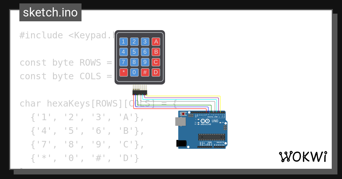 7 Keypad Wokwi Esp32 Stm32 Arduino Simulator 9508