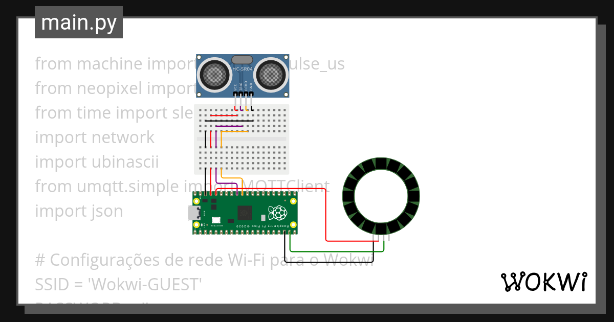 HC-SR04 - Wokwi ESP32, STM32, Arduino Simulator