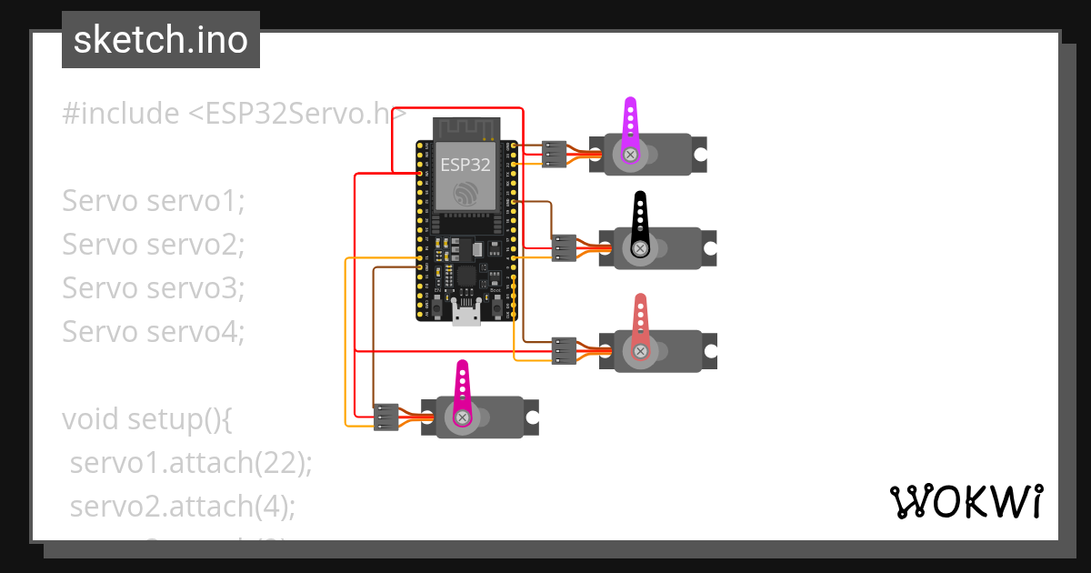 Servomotores Wokwi Esp32 Stm32 Arduino Simulator 