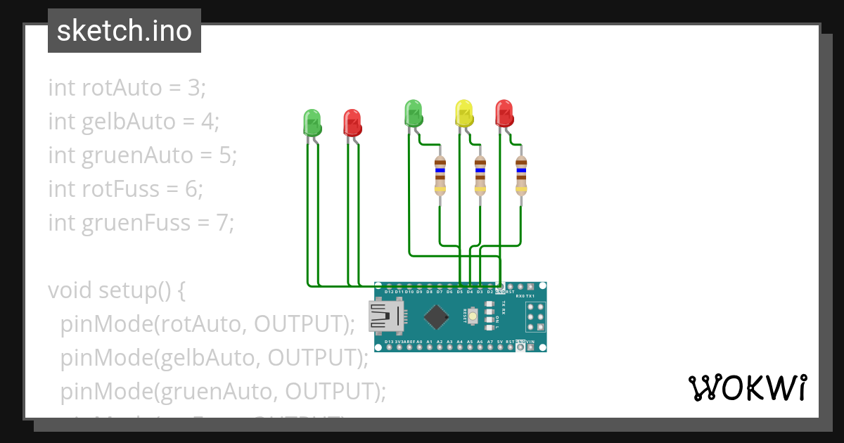 Ampel Anlage - Wokwi ESP32, STM32, Arduino Simulator