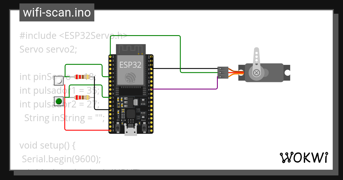 Servo Pulsadores Wokwi Esp32 Stm32 Arduino Simulator