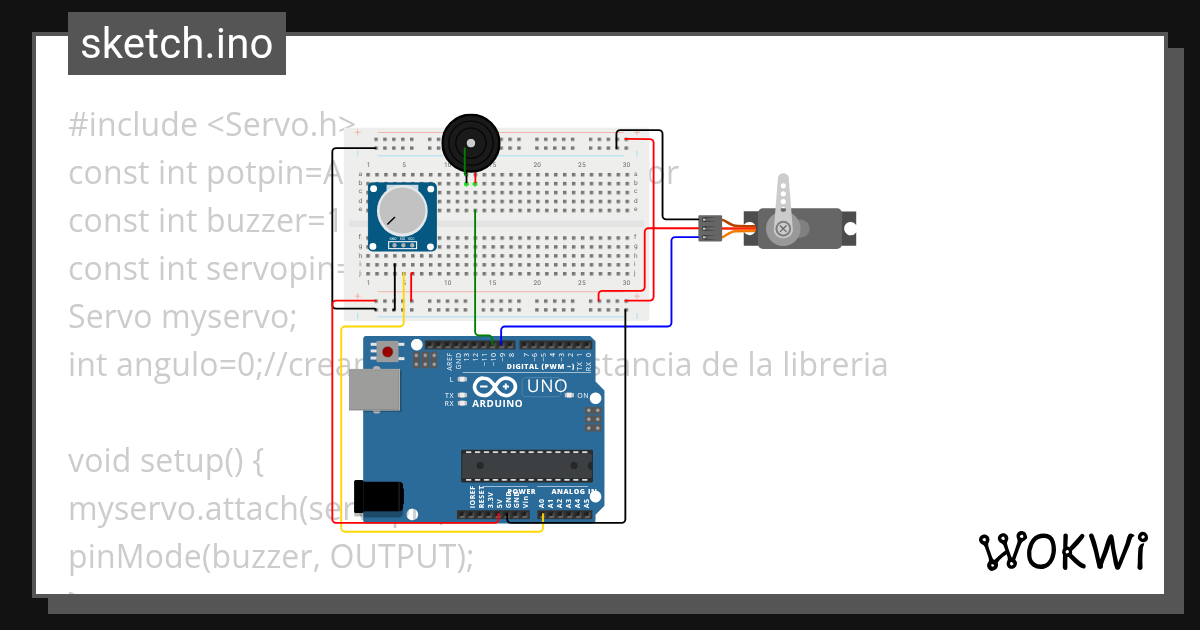 servo+buzzer - Wokwi ESP32, STM32, Arduino Simulator