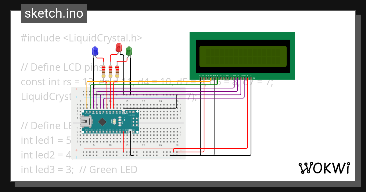 3LEDs, ICD show "LED ID" and "POWER" Copy - Wokwi ESP32, STM32, Arduino ...