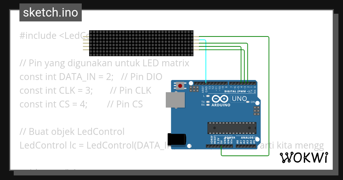 MNT ARDUINO LED DOT MATRIK (12-2) - Wokwi ESP32, STM32, Arduino Simulator
