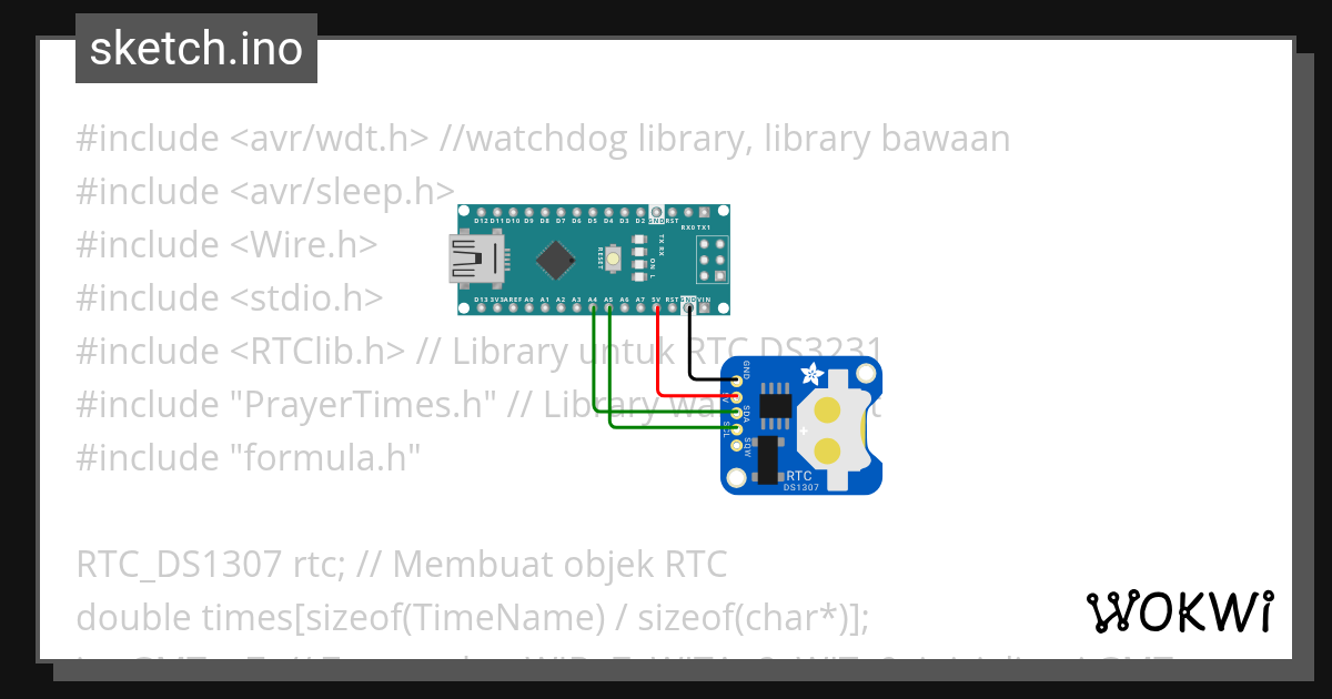 PrayerTime Arduino Nano - Wokwi ESP32, STM32, Arduino Simulator