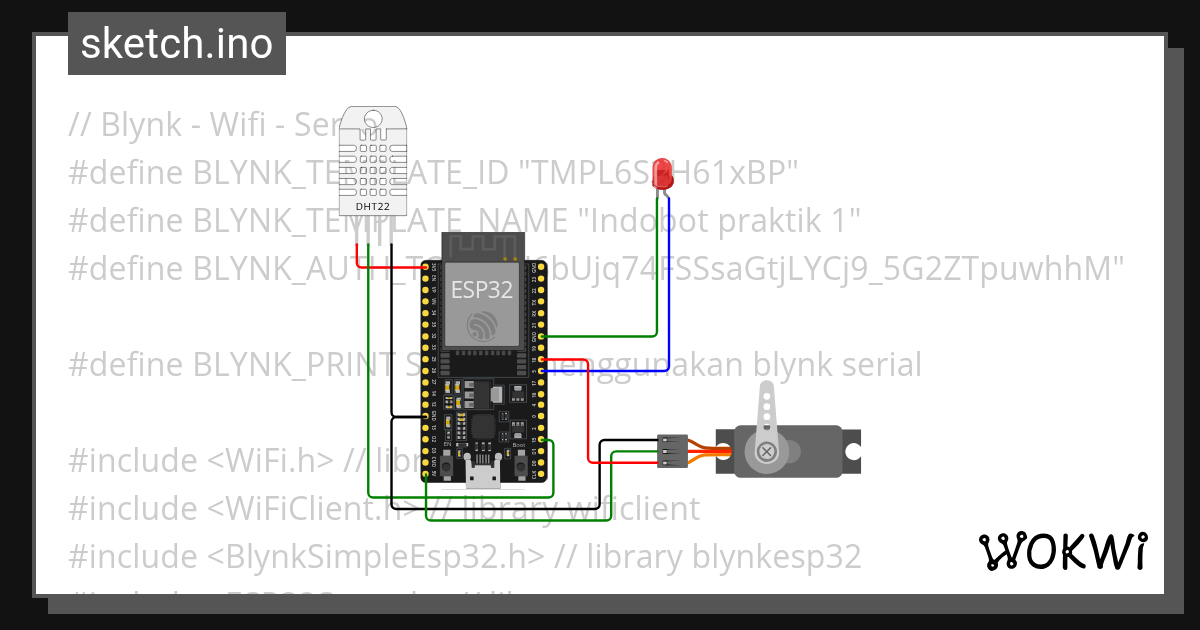 Blynk Dht Servo Wokwi Esp32 Stm32 Arduino Simulator 