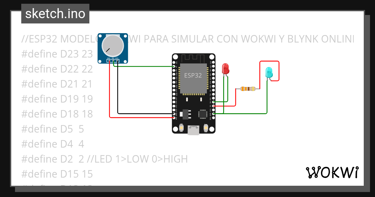 ESP32 Blynk panel WIFI - Wokwi ESP32, STM32, Arduino Simulator