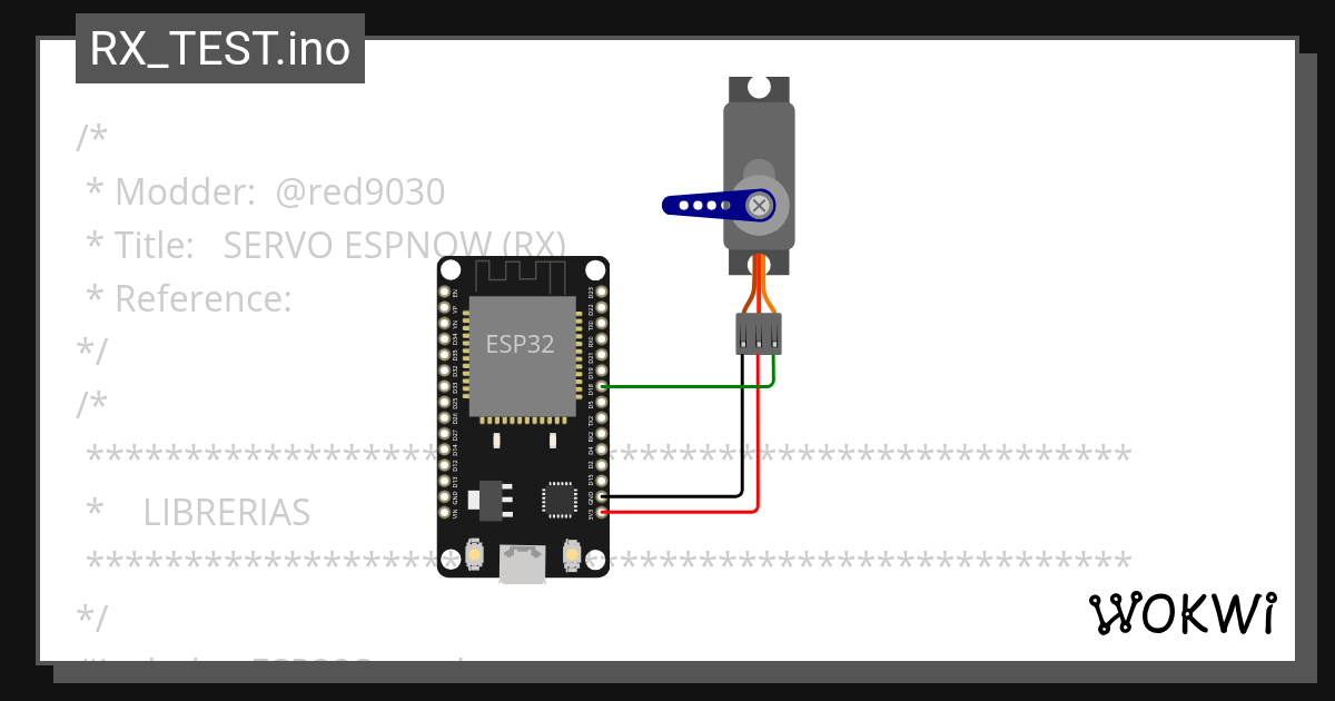 CONTROL_SERVO_ESPNOW_RX - Wokwi ESP32, STM32, Arduino Simulator
