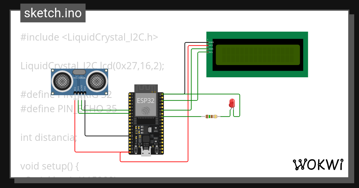 Ultrassom Wokwi Esp32 Stm32 Arduino Simulator 