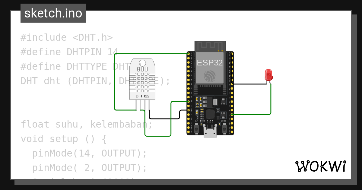 Sensor Suhu Wokwi Esp32 Stm32 Arduino Simulator 5517