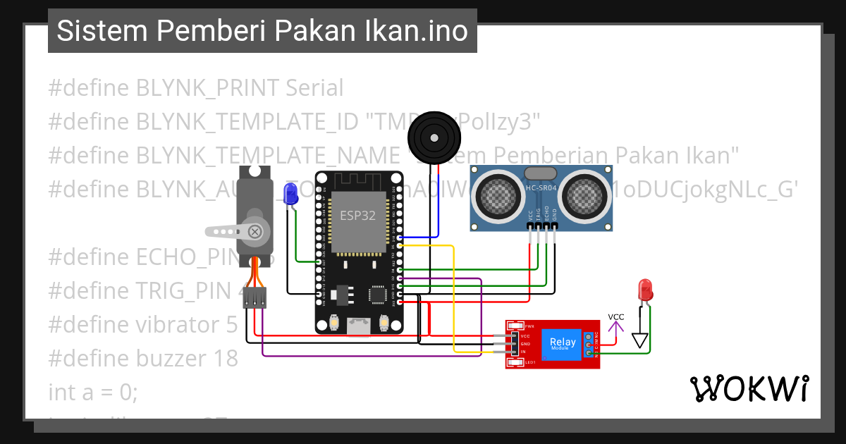 Sistem Pemberian Pakan Ikan daeng - Wokwi ESP32, STM32, Arduino Simulator