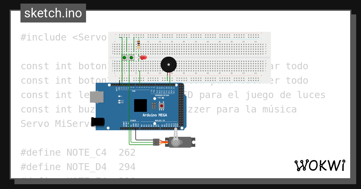 Servo Con Luces Wokwi Esp32 Stm32 Arduino Simulator