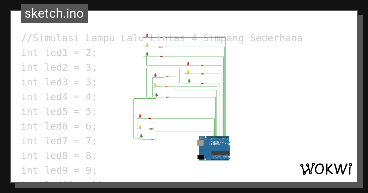 Tugas Led 4 Wokwi Esp32 Stm32 Arduino Simulator 2670