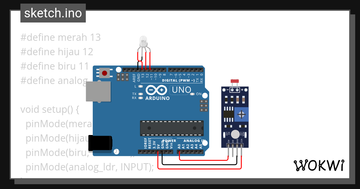 Light Intensity LED RGB - Wokwi ESP32, STM32, Arduino Simulator