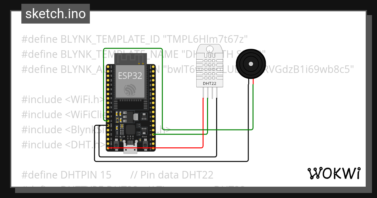ARYA IZYAN SAPUTRA_DHT22 BUZZER SLIDER - Wokwi ESP32, STM32, Arduino Simulator