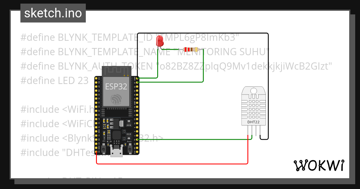 MONITORING SUHU - Wokwi ESP32, STM32, Arduino Simulator MONITORING SUHU - Wokwi ESP32, STM32, Arduino Simulator