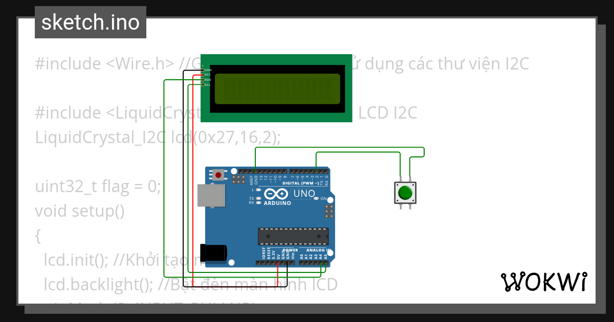 LCD_I2C - Wokwi ESP32, STM32, Arduino Simulator