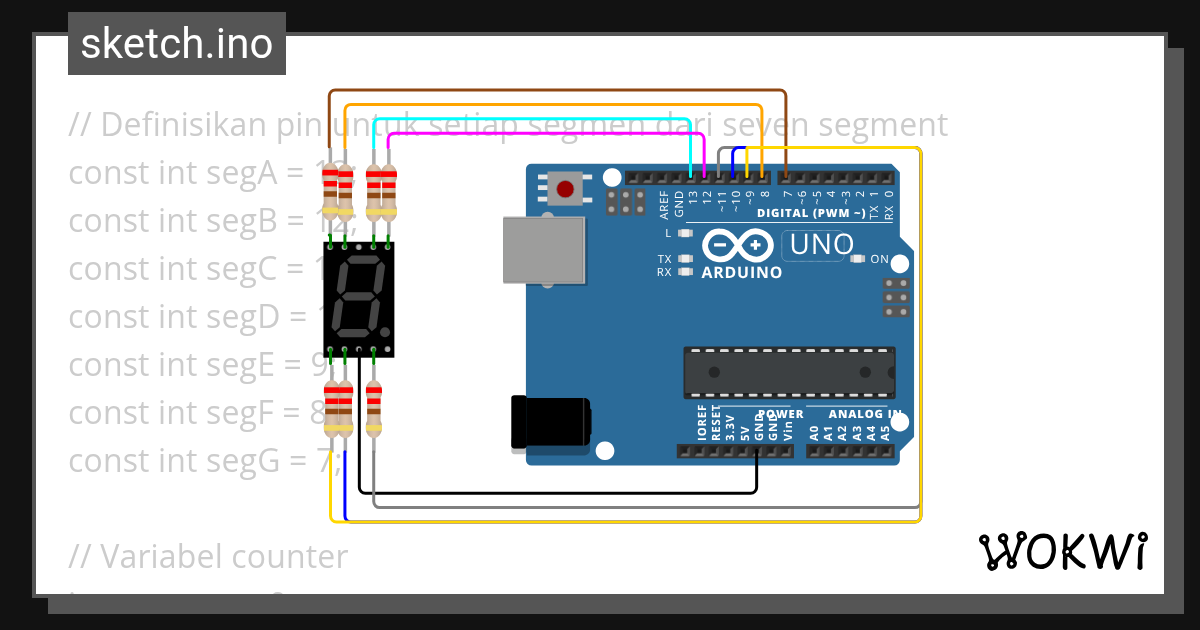 Seven Segment No 4 Tgs 3 Wokwi Esp32 Stm32 Arduino Simulator