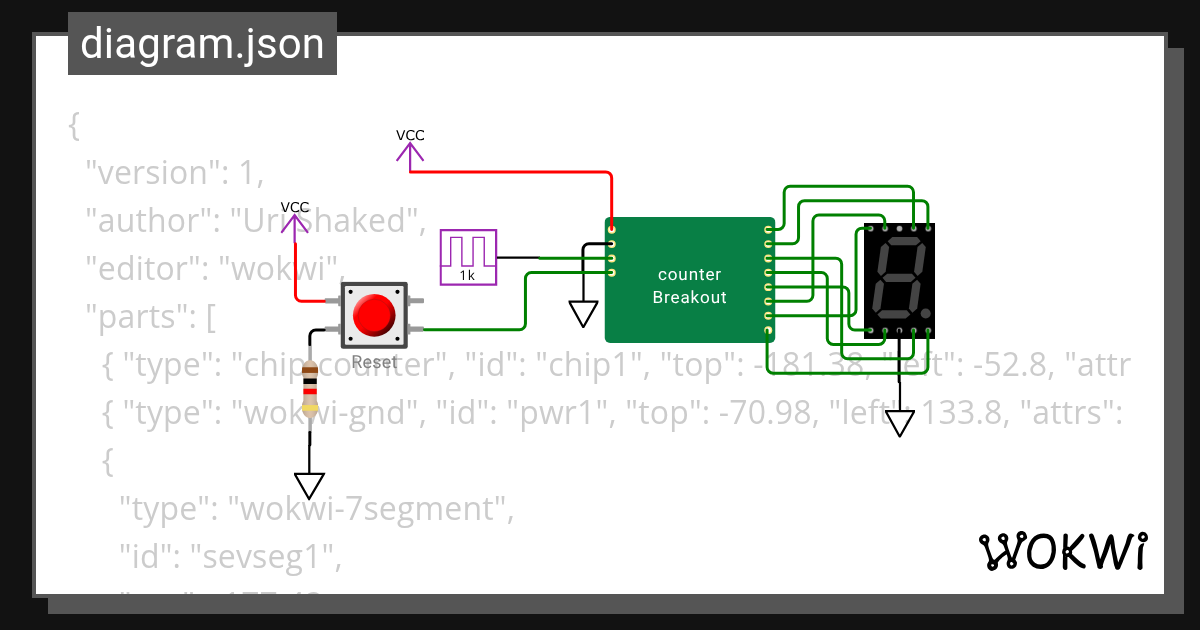 7 Segment Counter Wokwi Esp32 Stm32 Arduino Simulator