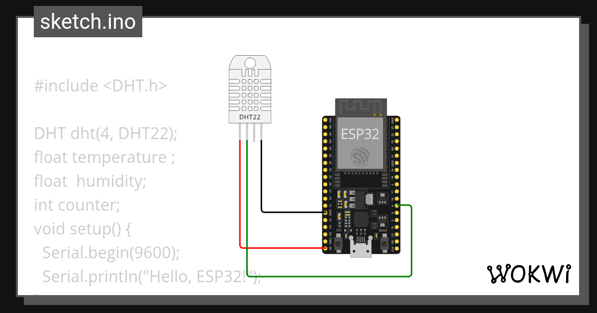 DHT - Wokwi ESP32, STM32, Arduino Simulator