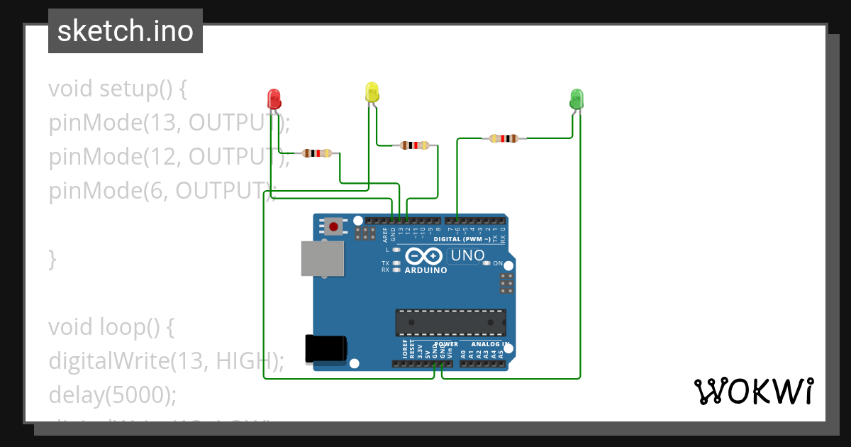 светофор КАрцева АЕ Wokwi Esp32 Stm32 Arduino Simulator