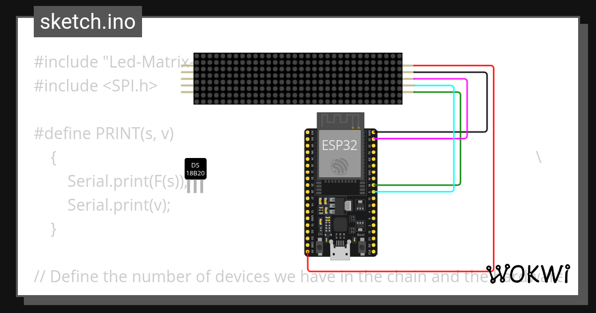dot matrix - Wokwi ESP32, STM32, Arduino Simulator